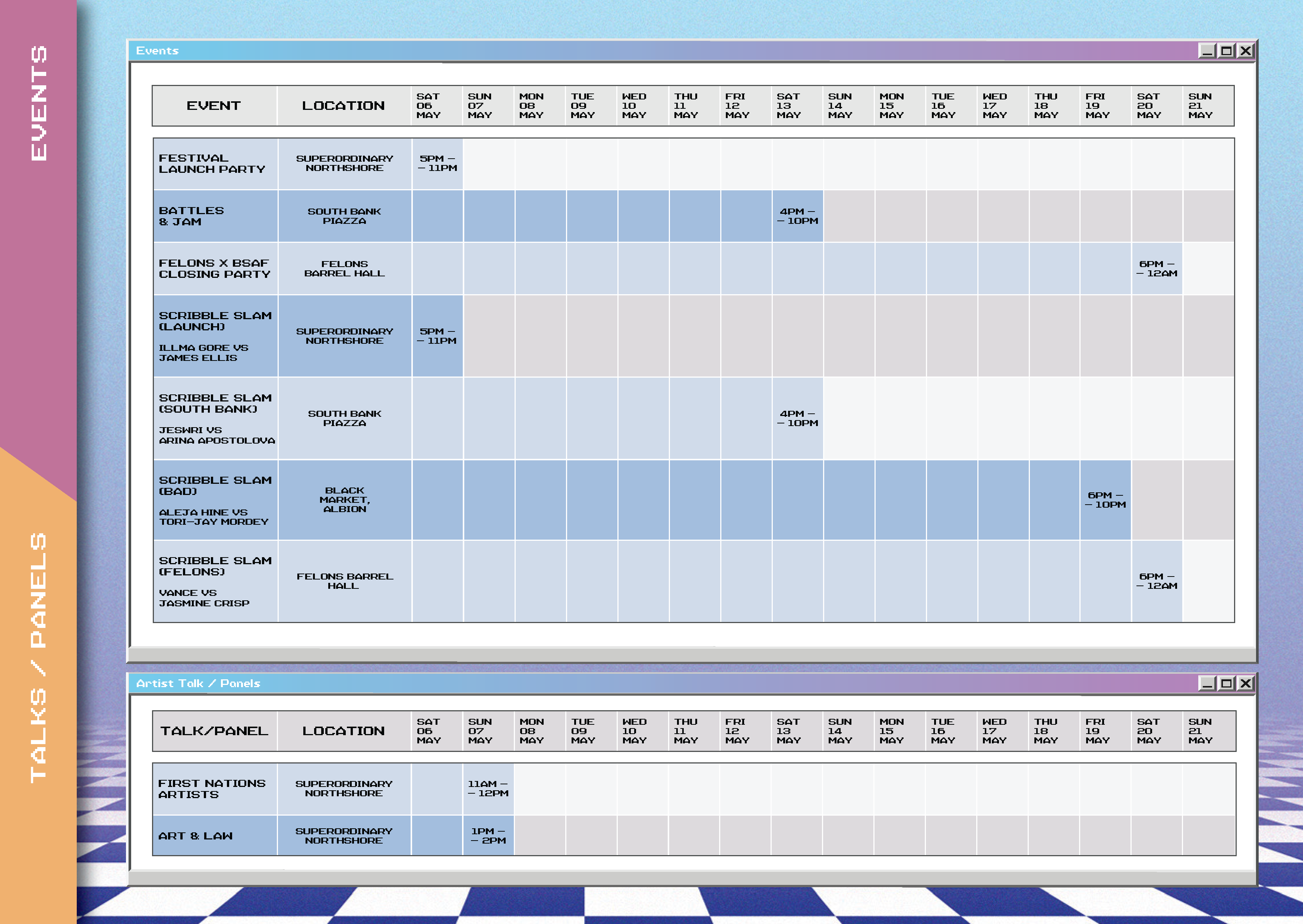 Festival Timetable – Brisbane Street Art Festival